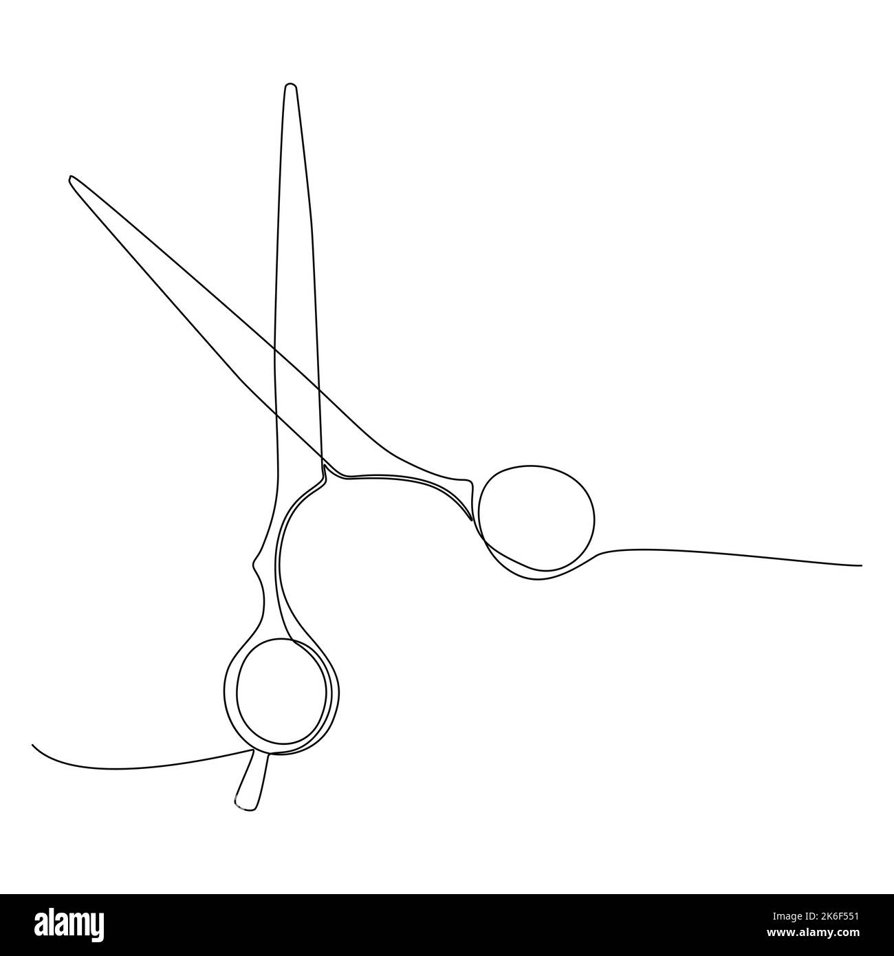 One continuous line drawing of scissor. Thin Line Illustration vector ...