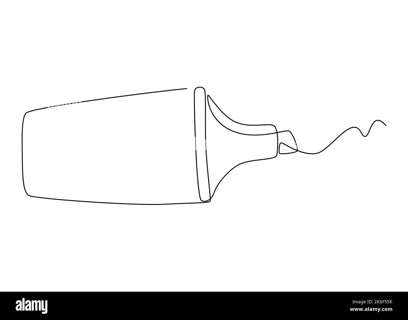 One continuous line drawing of whiteboard marker. Thin Line ...