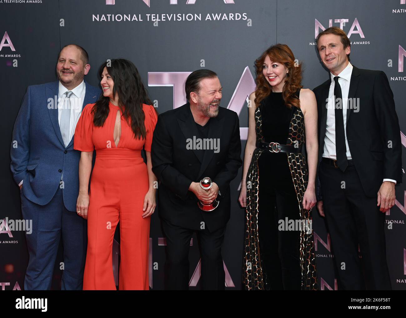 October 13th, 2022. London, UK. Tony Way, Jo Hartley, Ricky Gervais ...