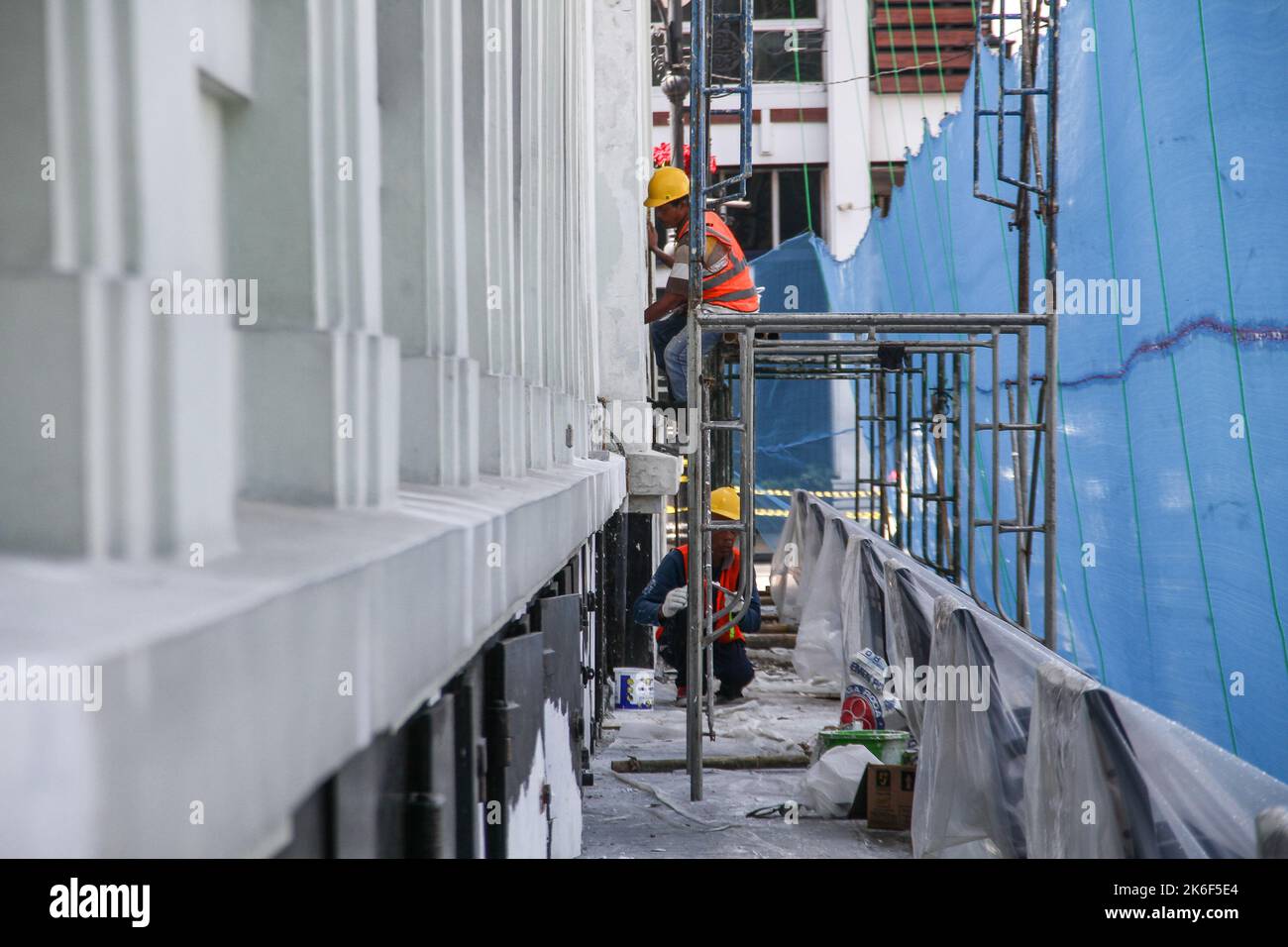 Bandung, West Java, Indonesia. 14th Oct, 2022. Workers are seen ...