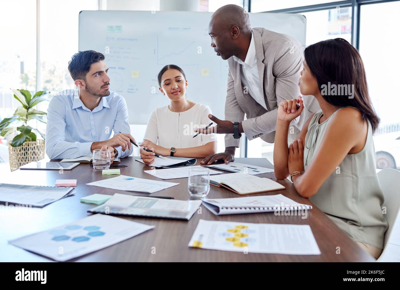 Project management, leadership and planning with business people in ...