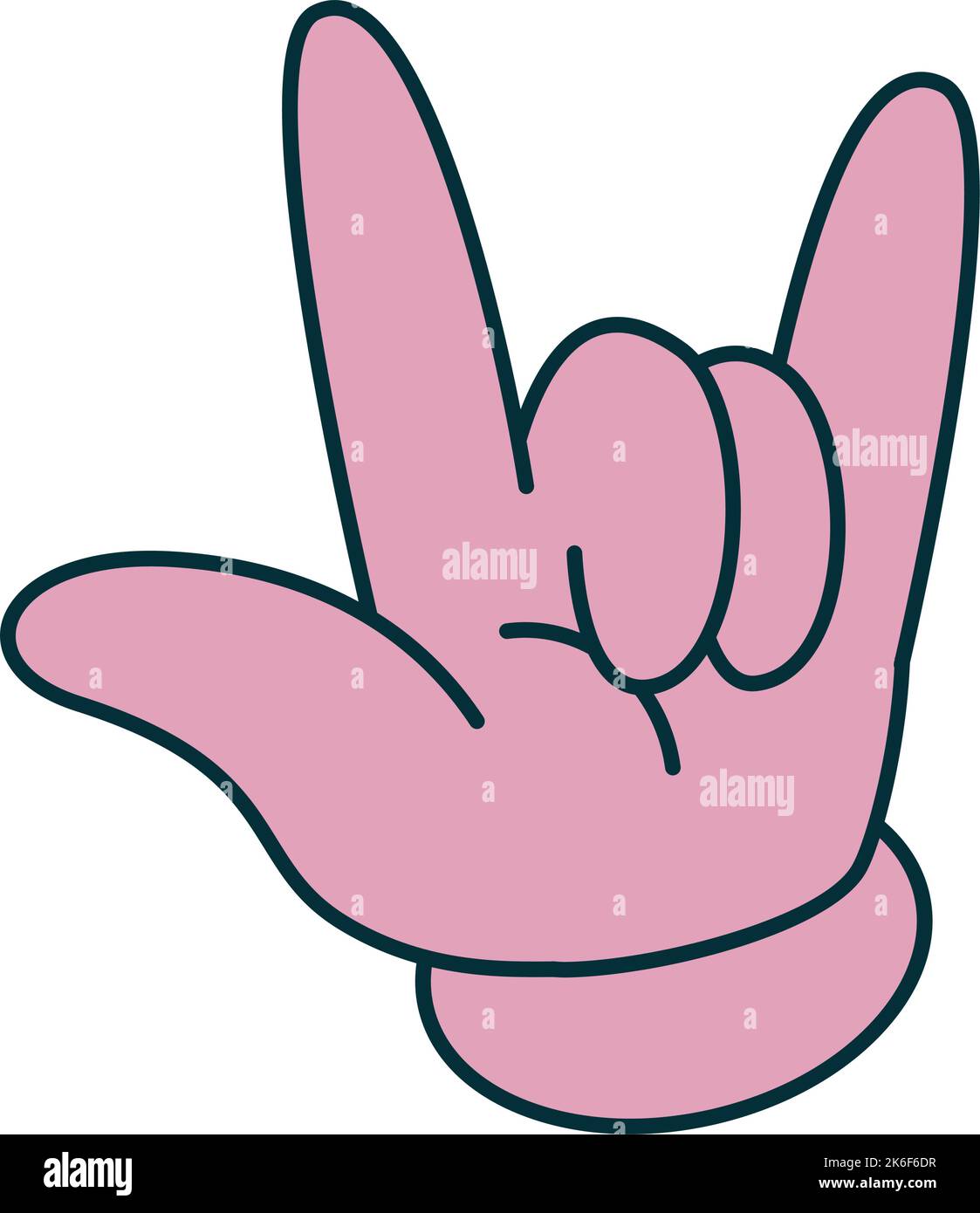 hand rock and roll retro style Stock Vector Image & Art - Alamy