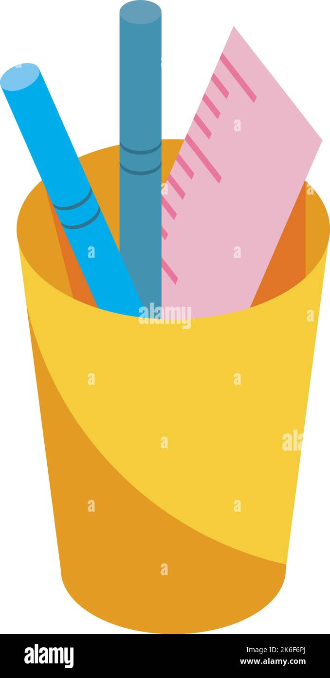 pencil holders school supply Stock Vector Image & Art - Alamy