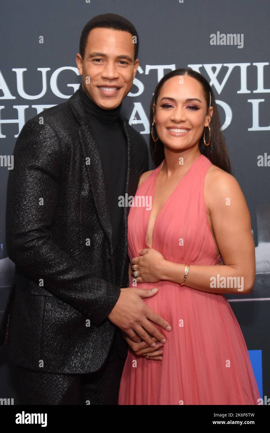 Trai Byers and Grace Byers attend The Piano Lesson on Broadway opening ...