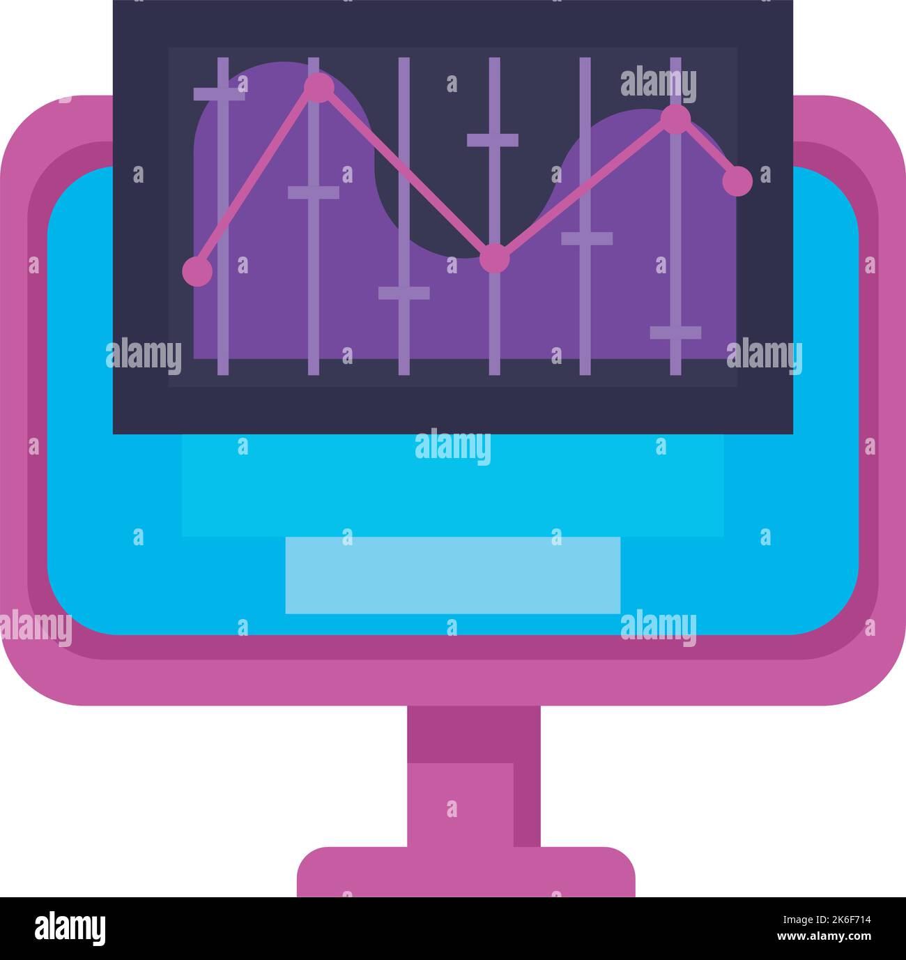 desktop with statistics graphic Stock Vector Image & Art - Alamy