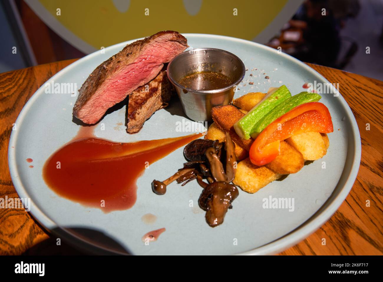 A plate of mellow and tempting sirloin steak Stock Photo - Alamy