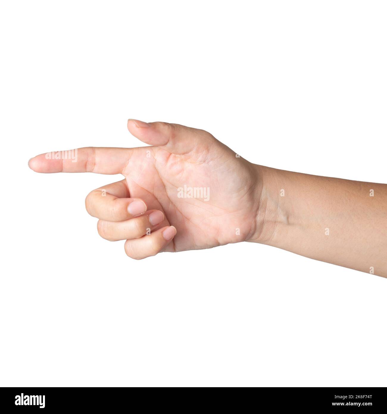 Closeup Beautiful female hand count from one to five gesture Isolated ...