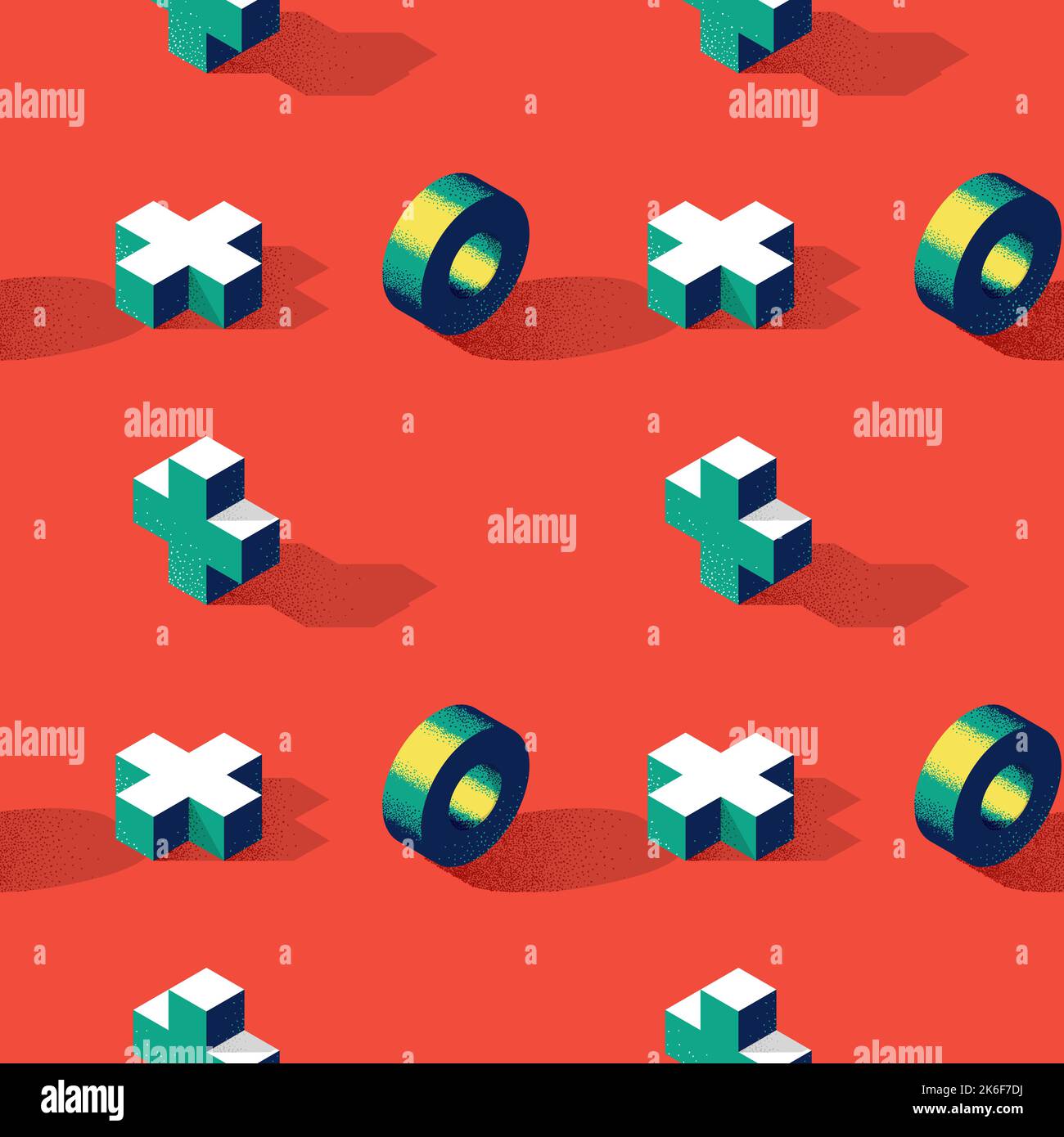Seamless pattern with cross or plus shape and ring on background in ...