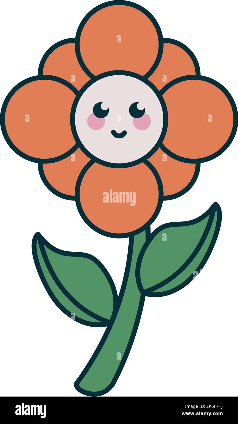 flower retro style Stock Vector Image & Art - Alamy