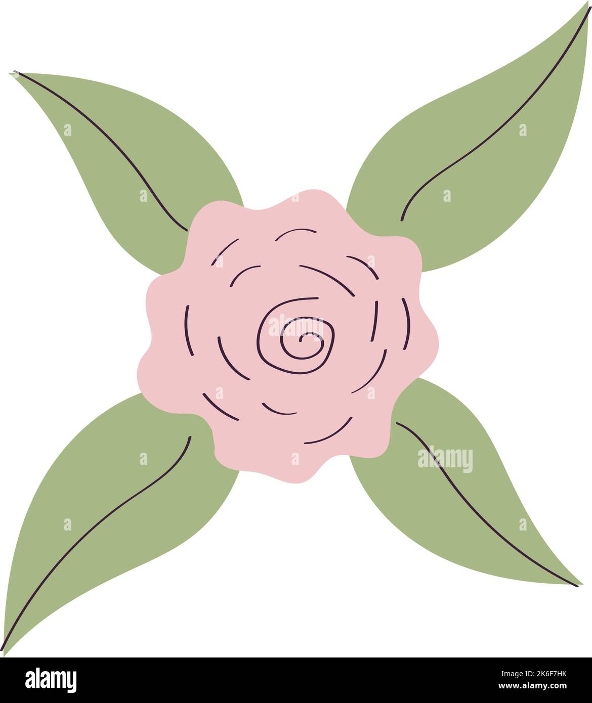 pink rose and leafs Stock Vector Image & Art - Alamy