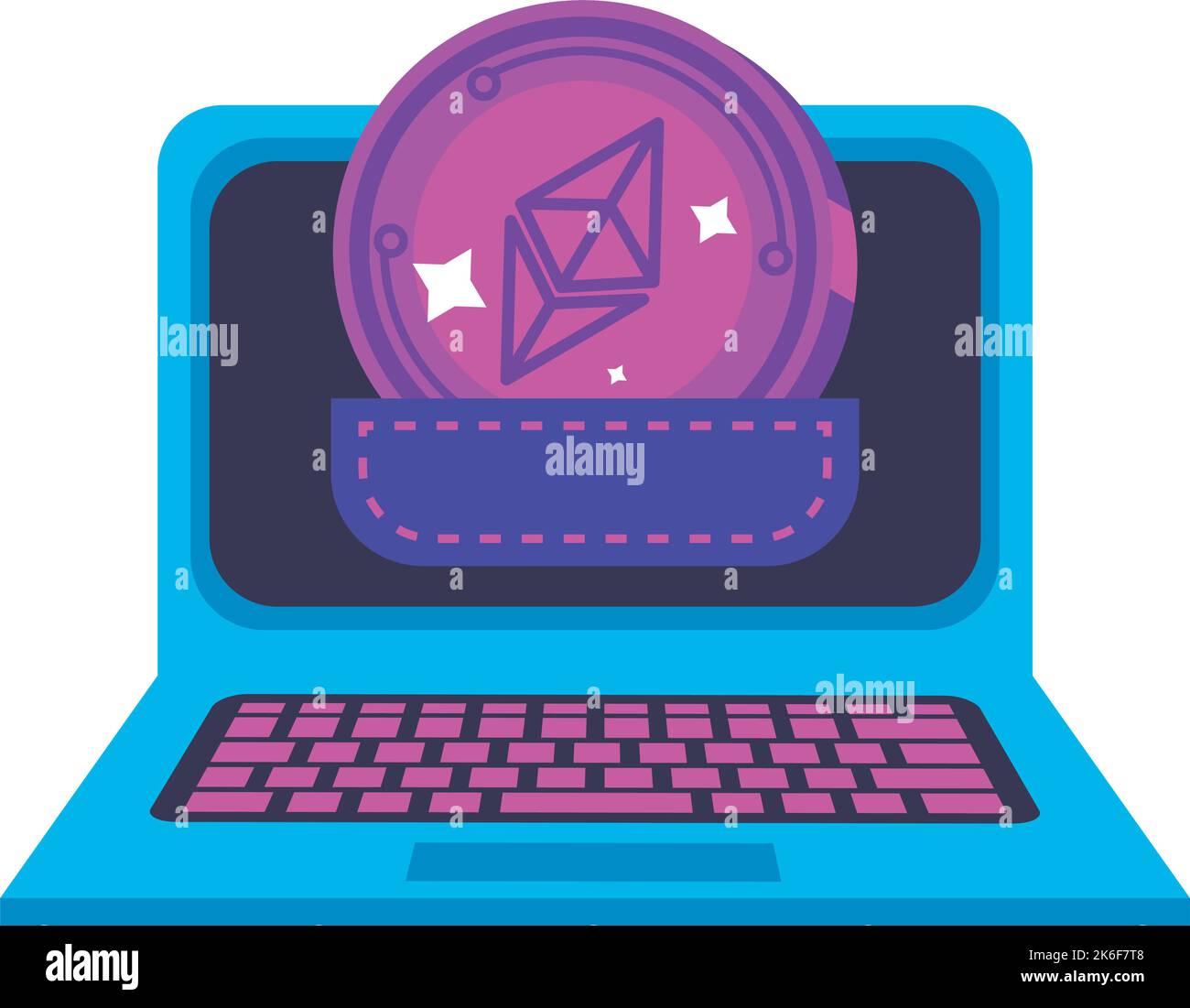 ethereum coin in laptop Stock Vector Image & Art - Alamy