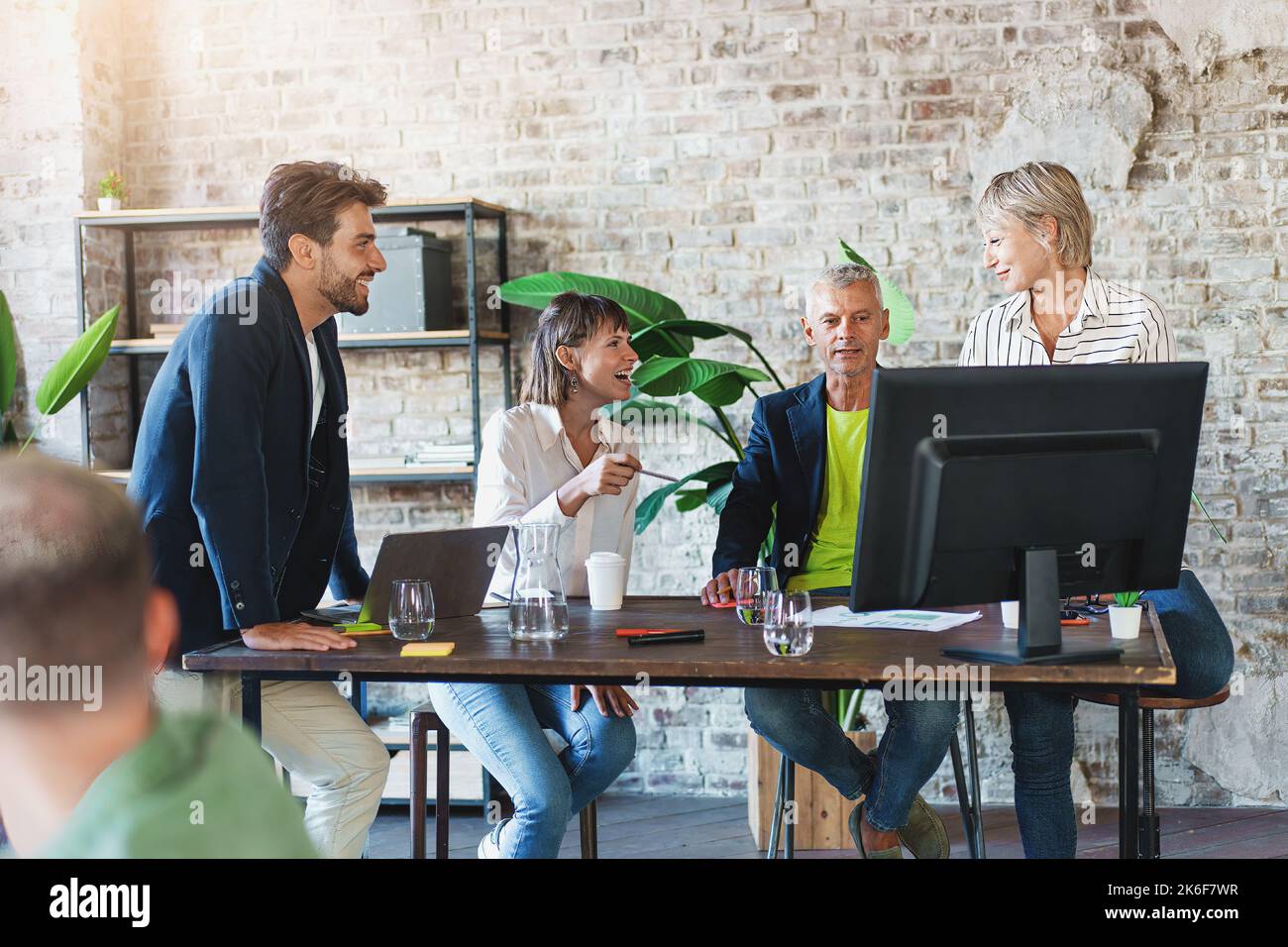 Corporate creative professional designer staff colleagues working ...