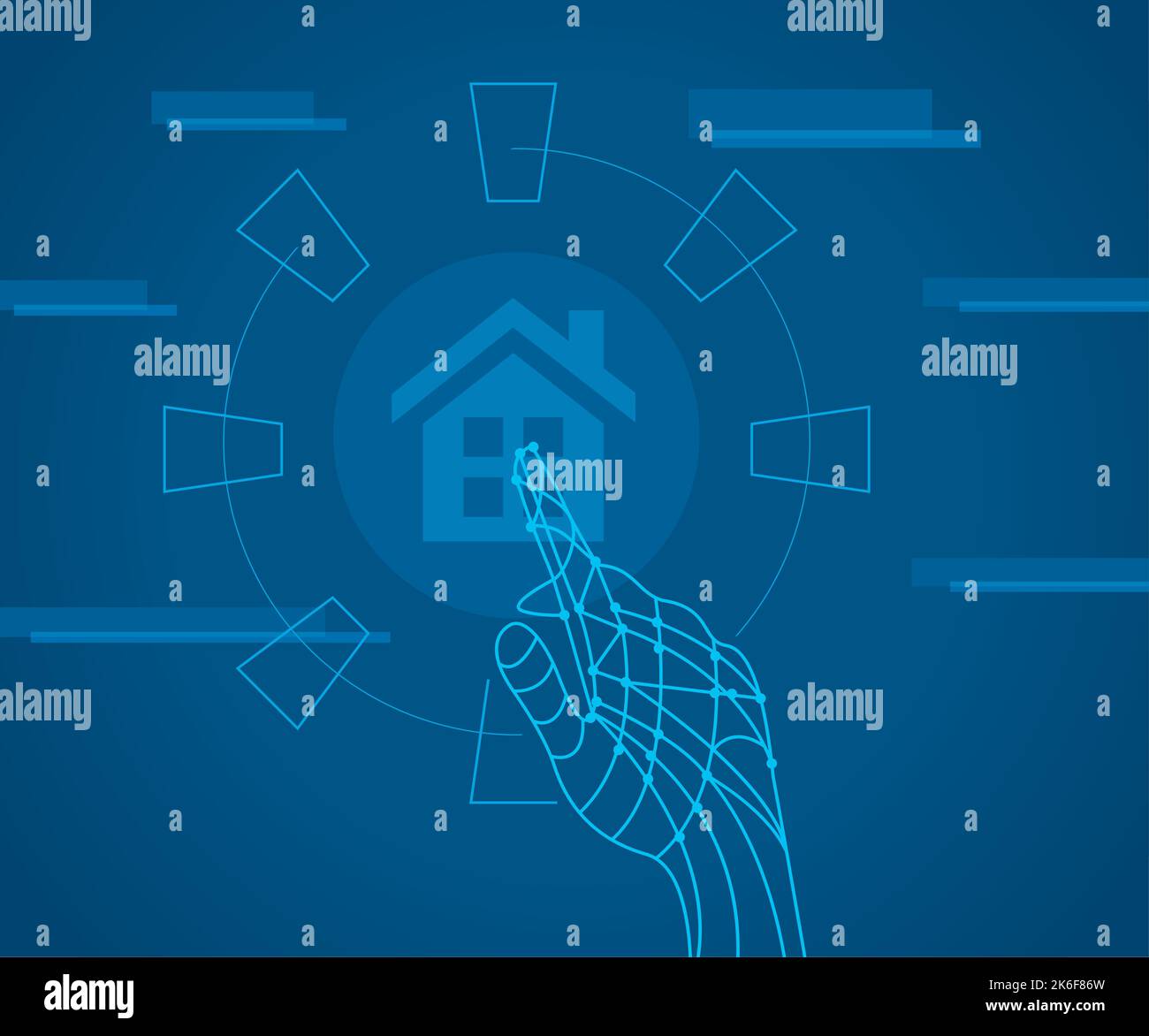 smarthome and circuit hand Stock Vector Image & Art - Alamy