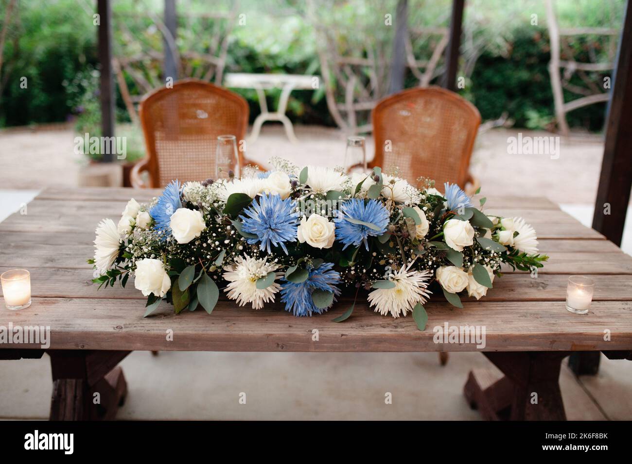 Sweethearts table - wooden rustic table with beautiful florals. White ...