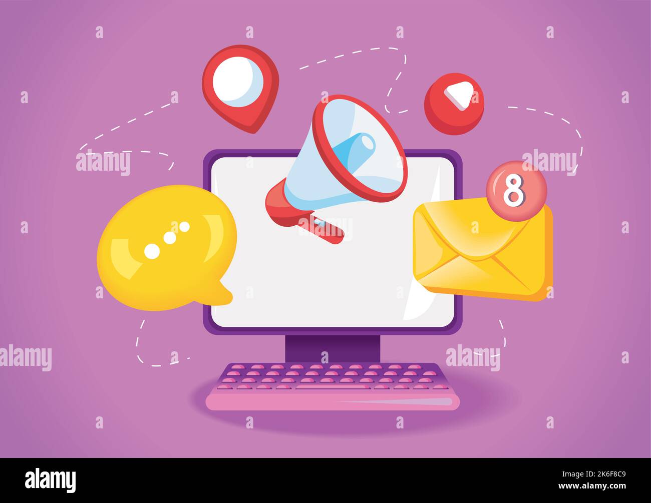3d rendering digital email Stock Vector Images - Alamy