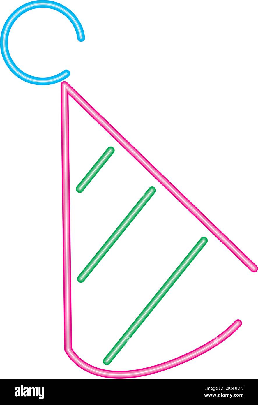 party hat neon style Stock Vector Image & Art - Alamy