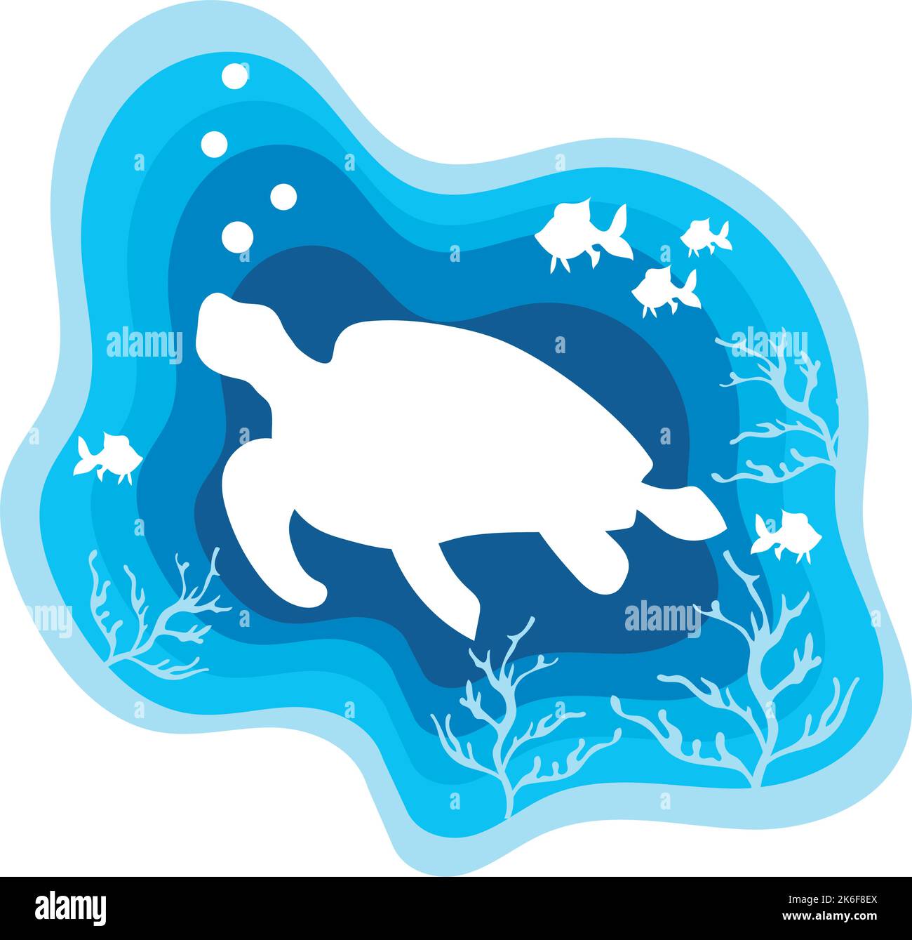 turtle sealife paper art Stock Vector Image & Art - Alamy