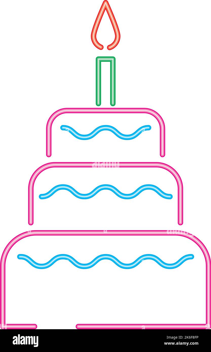 sweet cake neon style Stock Vector Image & Art - Alamy