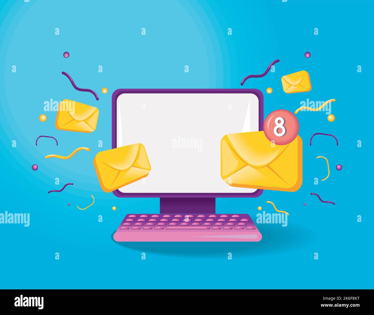 3d email in desktop Stock Vector Image & Art - Alamy