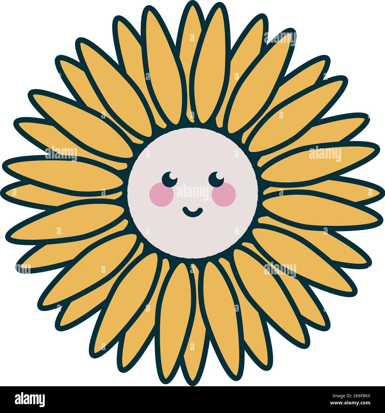 sunflower character retro style Stock Vector Image & Art - Alamy