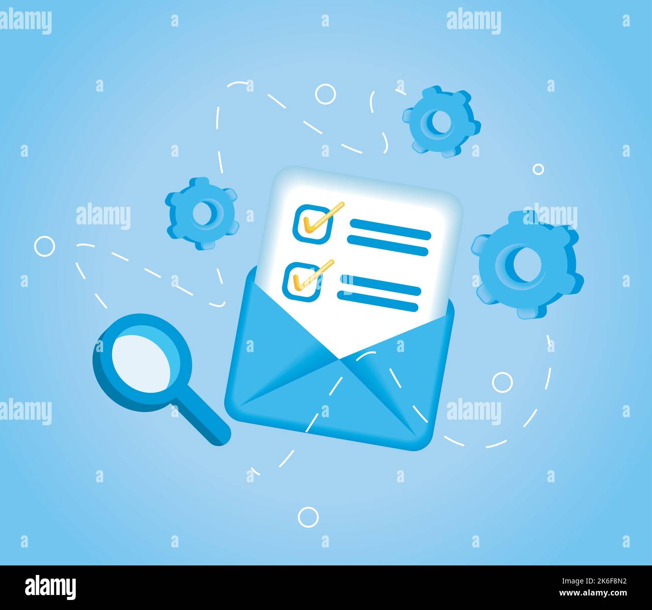 3d mail with magnifying glass Stock Vector Image & Art - Alamy