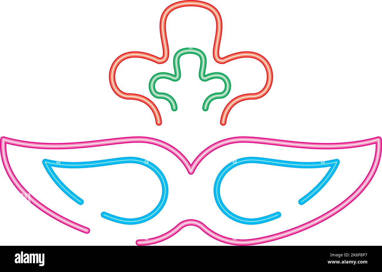 Carnival Mask Neon Style Stock Vector Image And Art Alamy