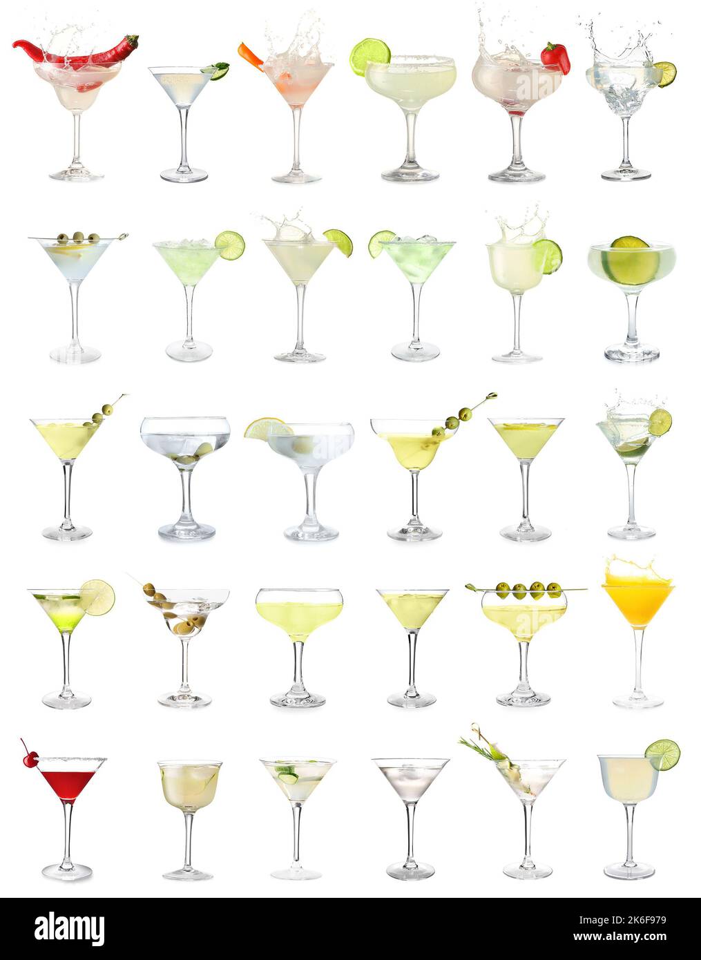 Set of tasty martini cocktails isolated on white Stock Photo - Alamy