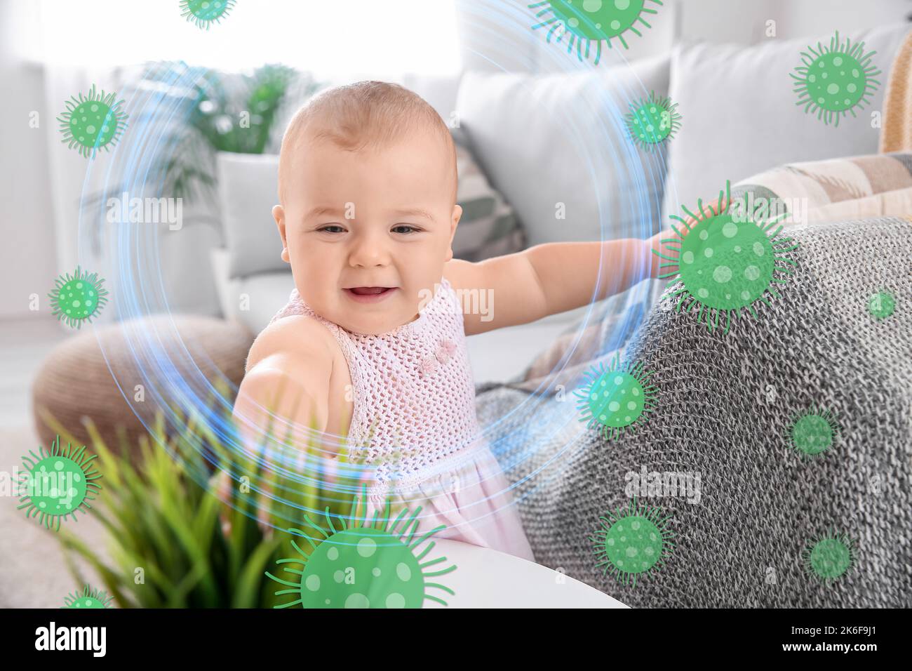 Cute little baby at home. Concept of strong immunity Stock Photo - Alamy