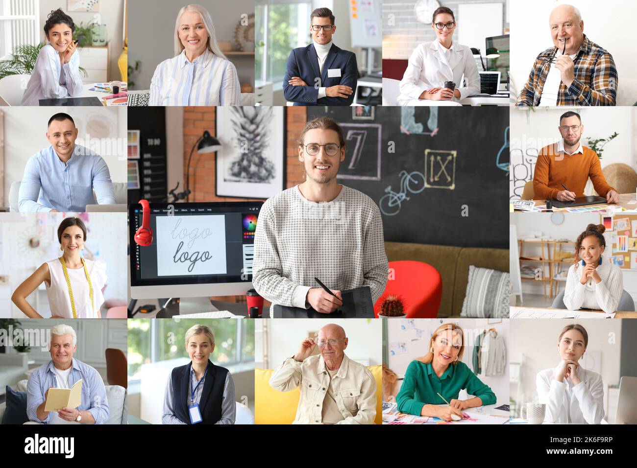 Group of different people at home Stock Photo - Alamy