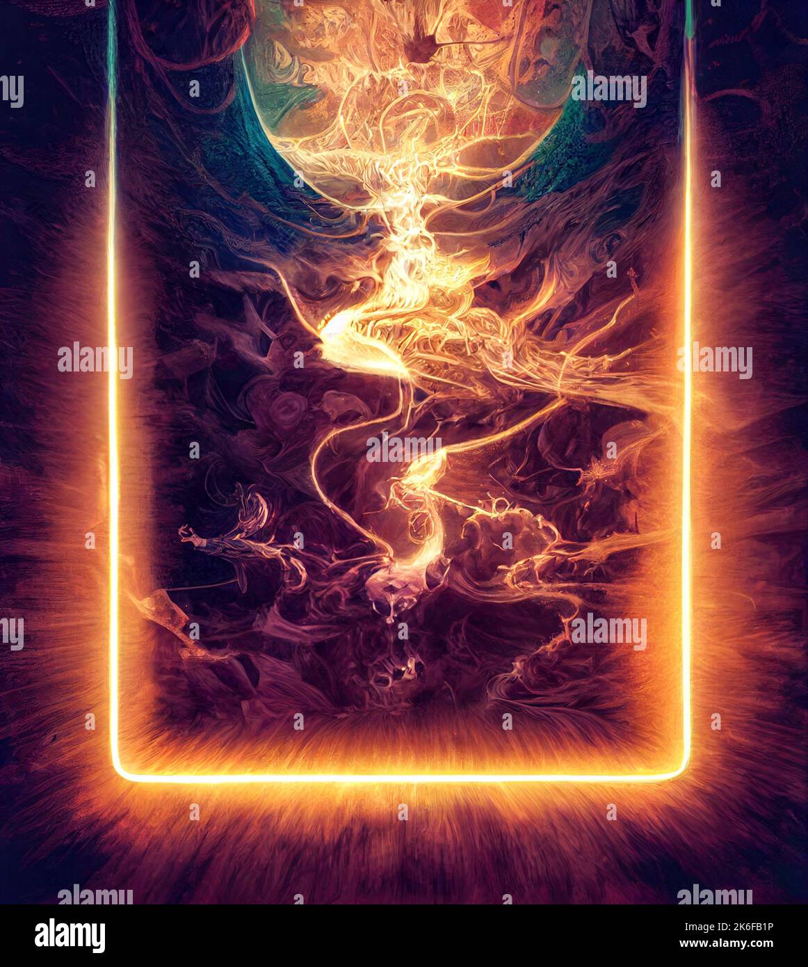 An abstract digital drawing of a multi-dimensional magic spell Stock ...