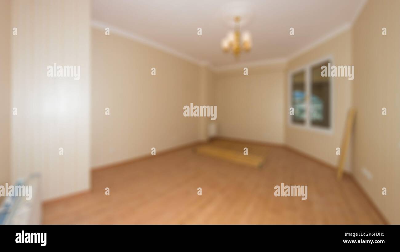 Interior construction of new house project with bright wall background ...