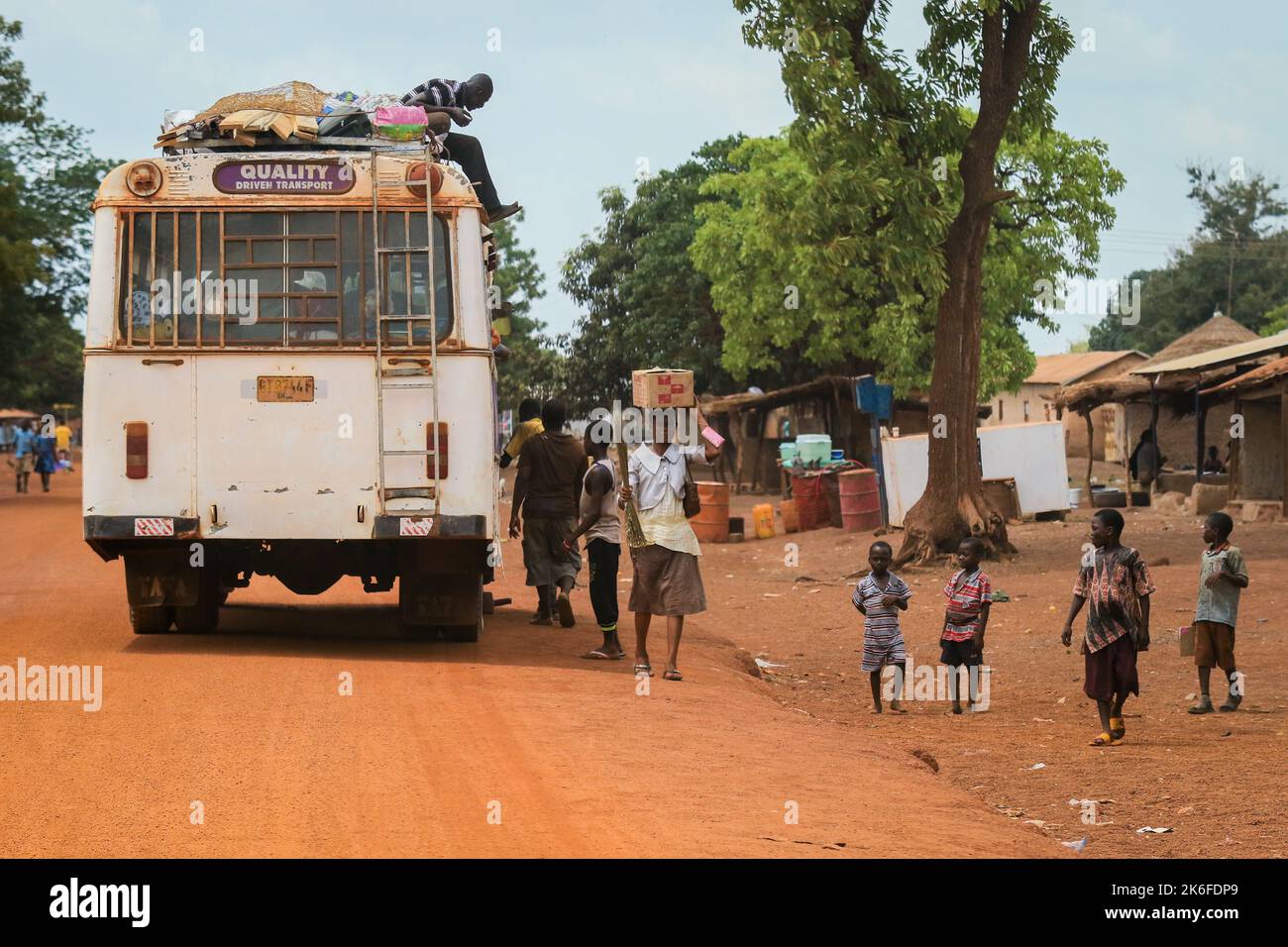 Accra, Ghana - April 01, 2022: Colorful African Public Mini Bus on the ...