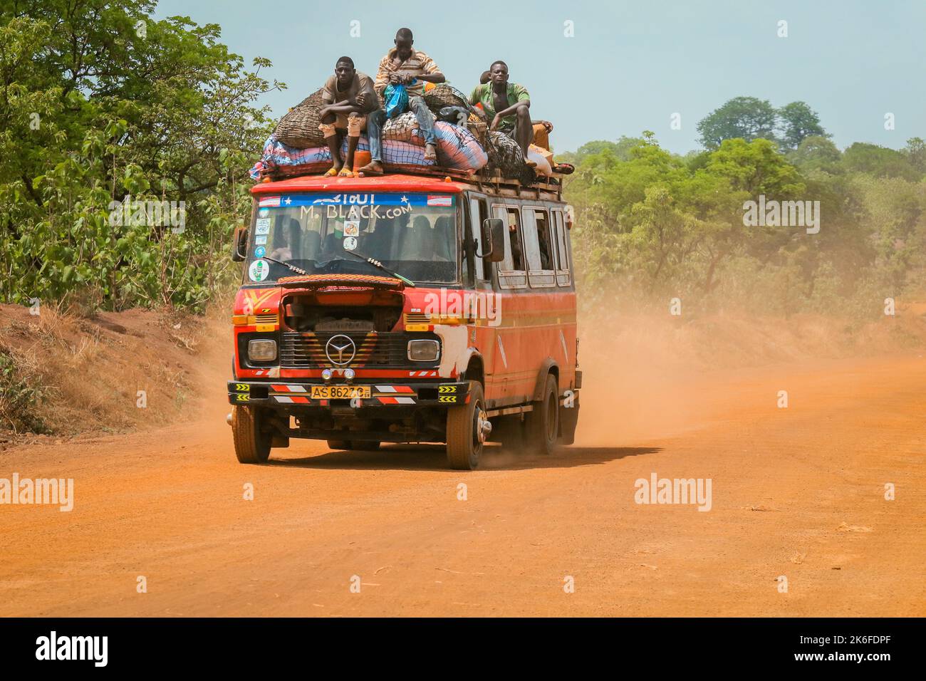 Accra, Ghana - April 01, 2022: Colorful African Public Mini Bus on the ...