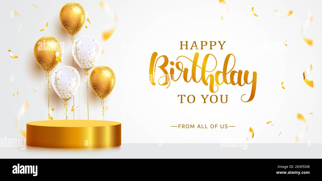 Birthday greeting vector background design. Happy birthday to you text ...