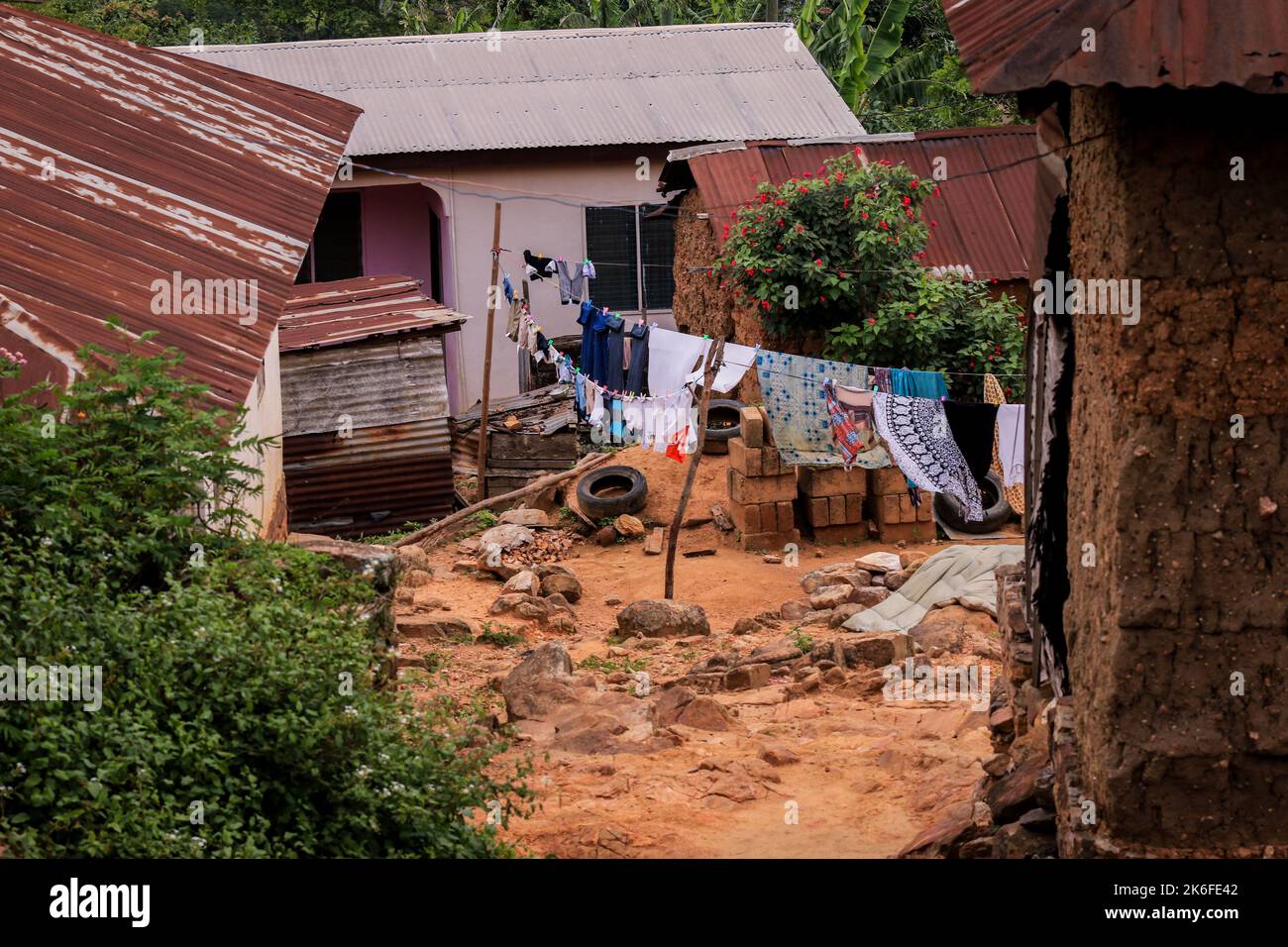 Accra, Ghana - April 02, 2022: Picture of the Local Countryside Life in ...