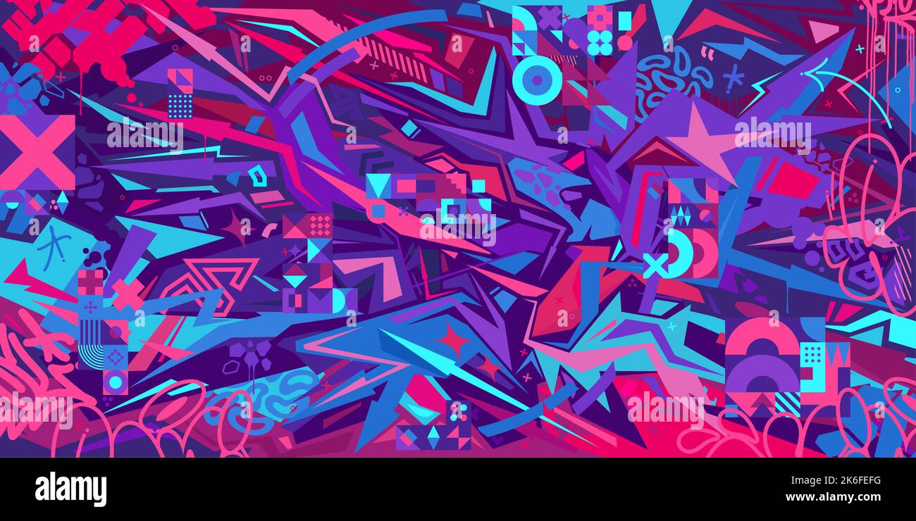 Colorful Abstract Urban Street Art Graffiti Style Vector Illustration ...