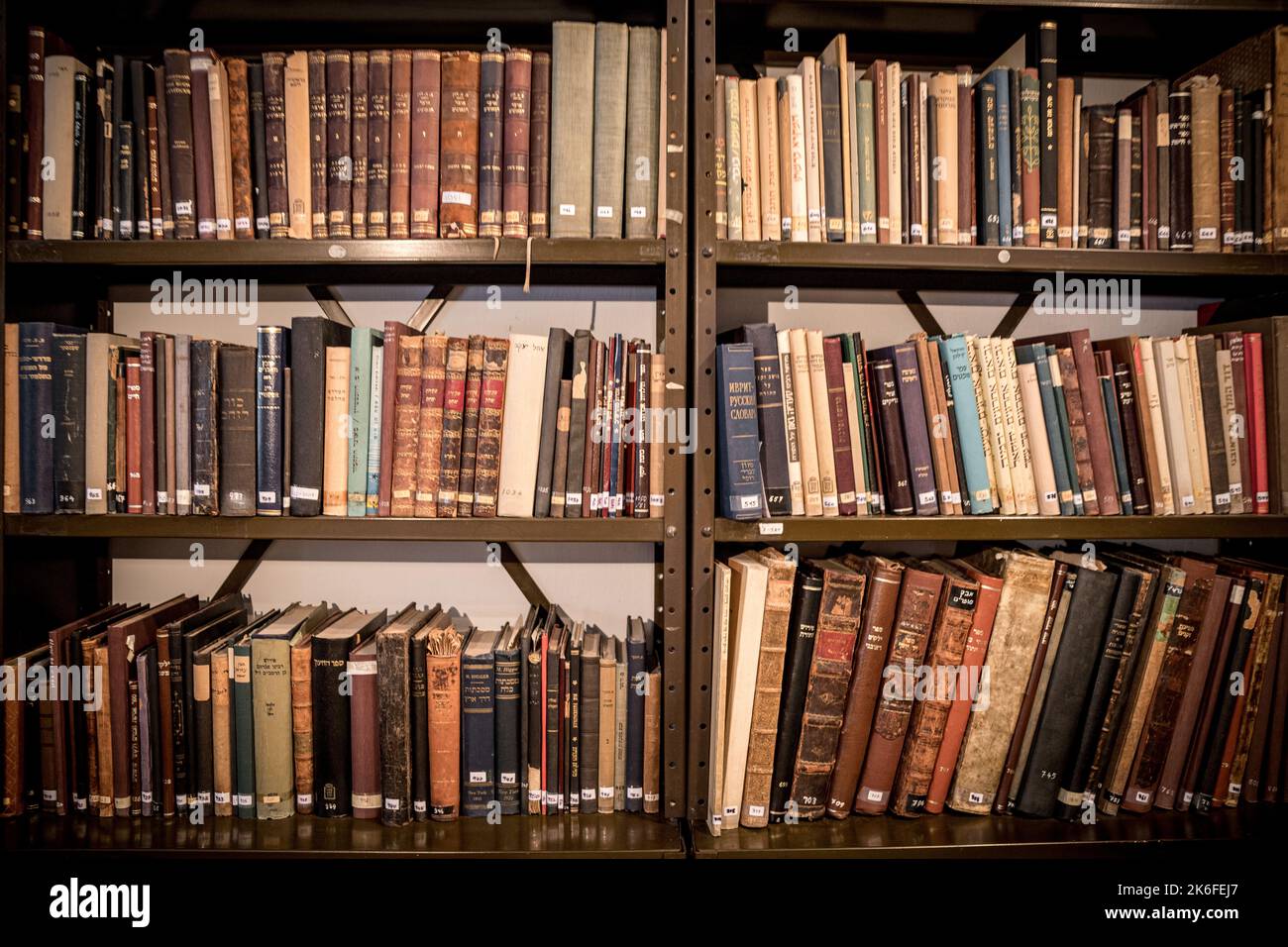 The shelves with historic books in the library Stock Photo - Alamy