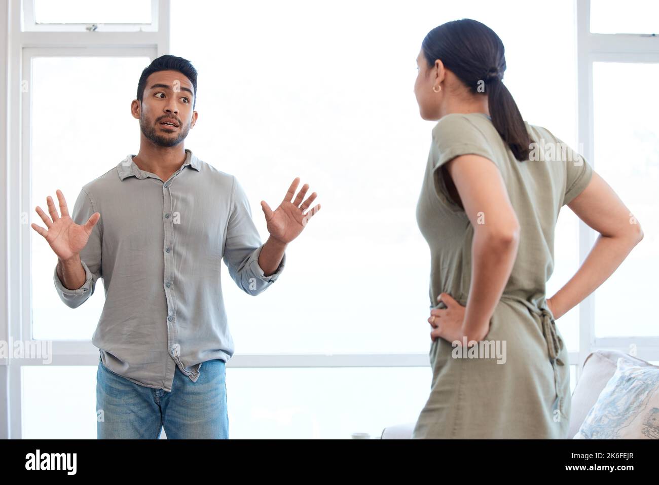 Know how to welcome the end. a young couple looking frustrated and ...