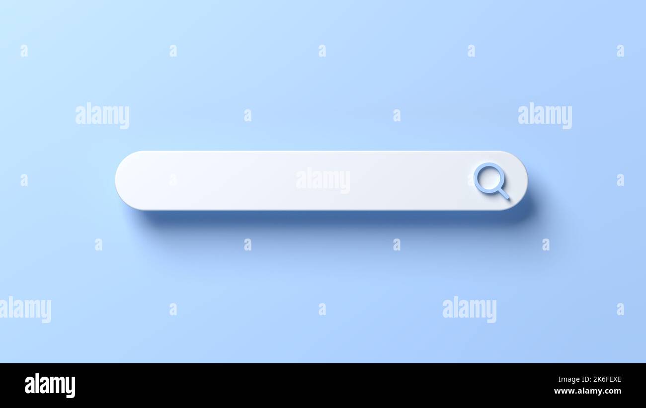 White search bar on blue background. Search box. 3d illustration Stock ...