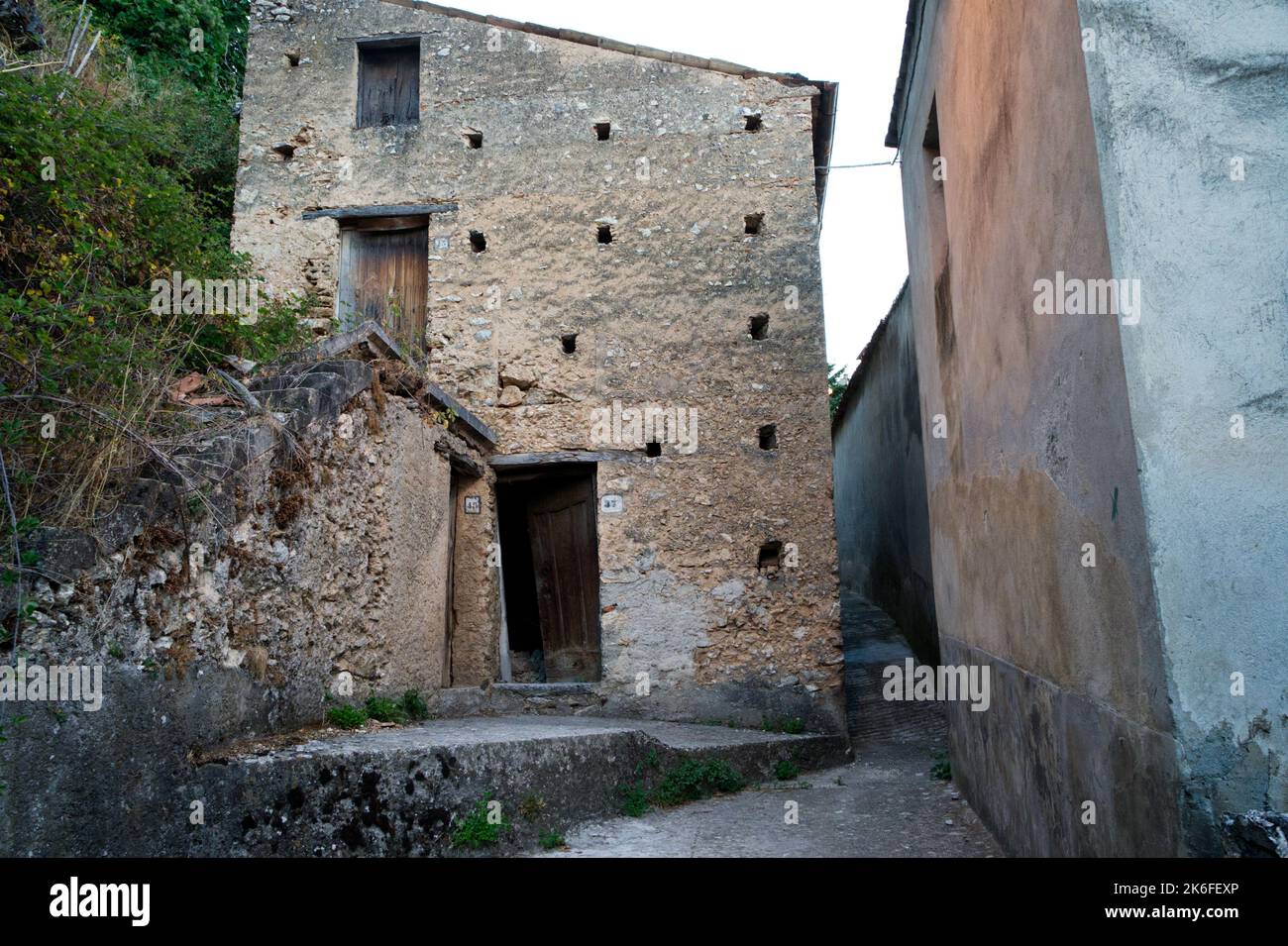 The photos represent what is today and what was San Donato di Ninea. An ...