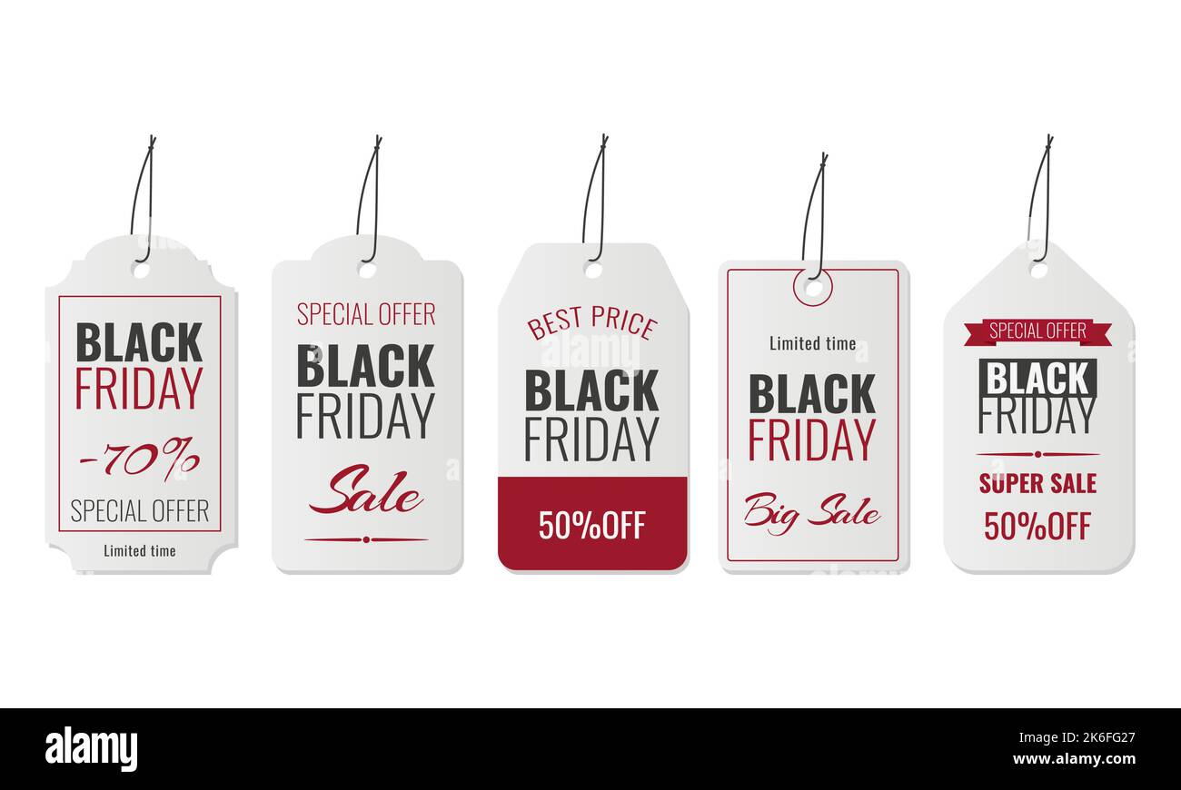 black friday labels collection on white background dark gray and dark ...