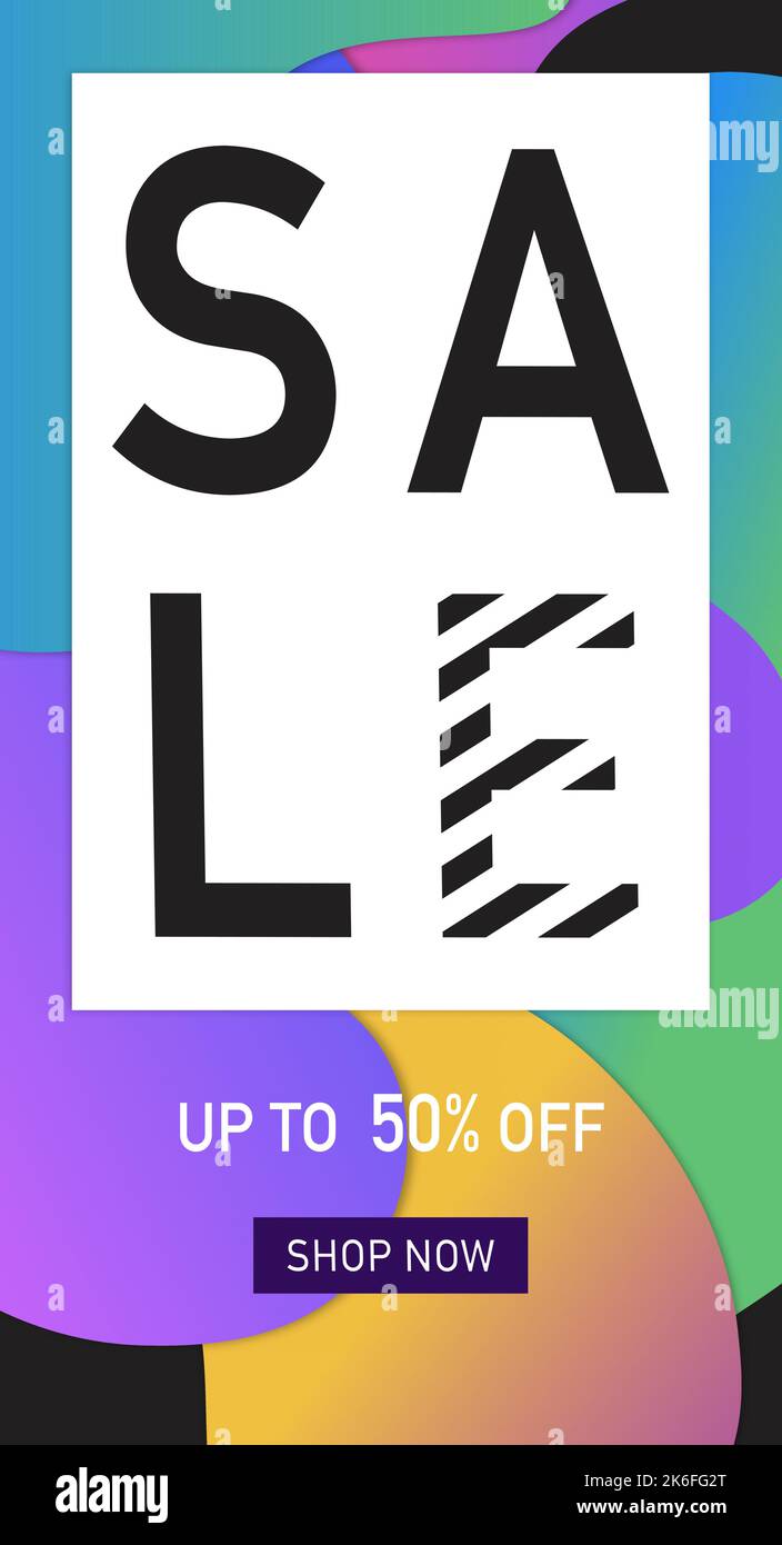 vertical advertising banner with bright gradients illustration Stock ...