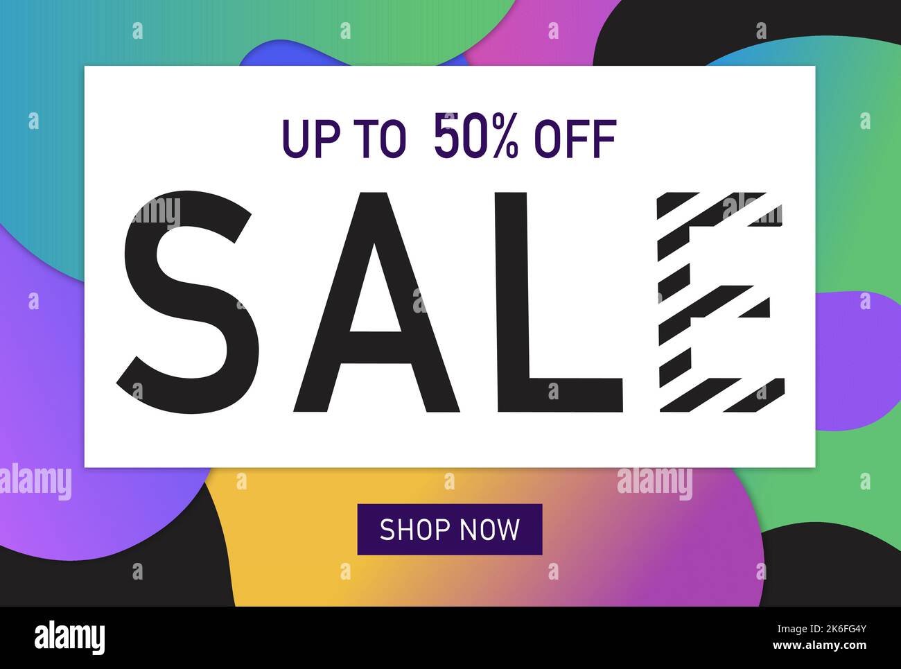 horizontal advertising banner with bright gradients illustration Stock ...