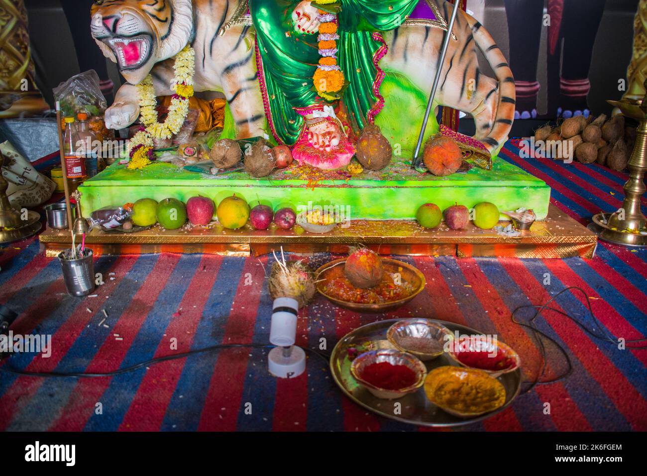 Beautiful offerings at a temple in Mumbai for the auspicious Indian ...