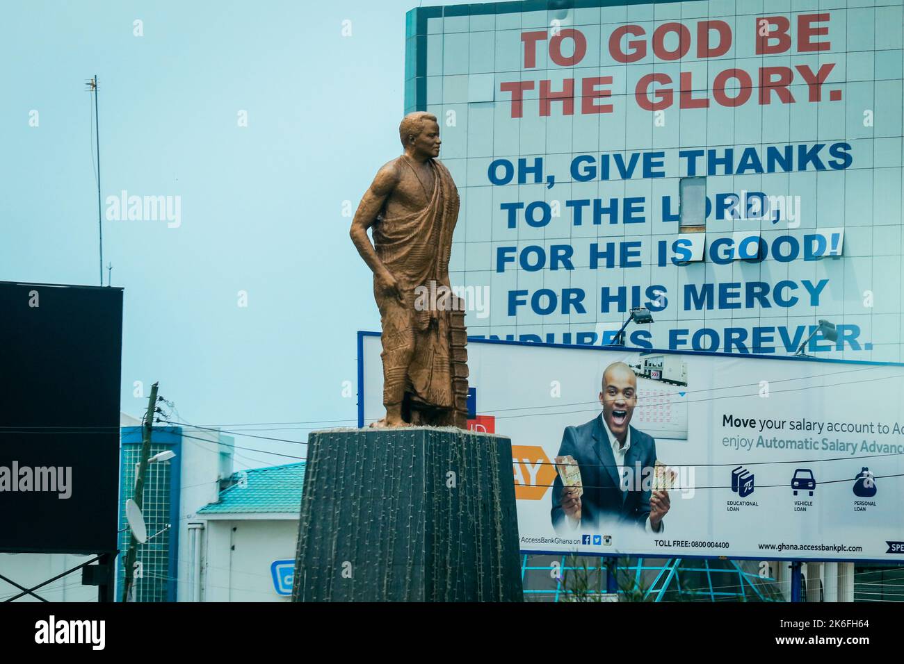 Accra, Ghana - April 06, 2022: Local African Ghana People walking to ...