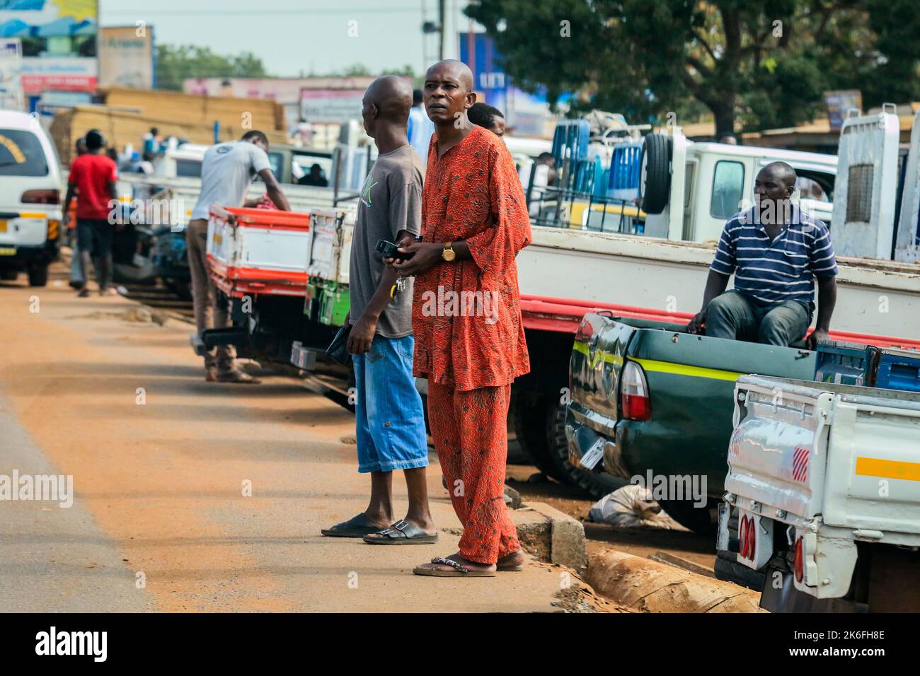 Accra, Ghana - April 06, 2022: Local African Ghana People walking to ...