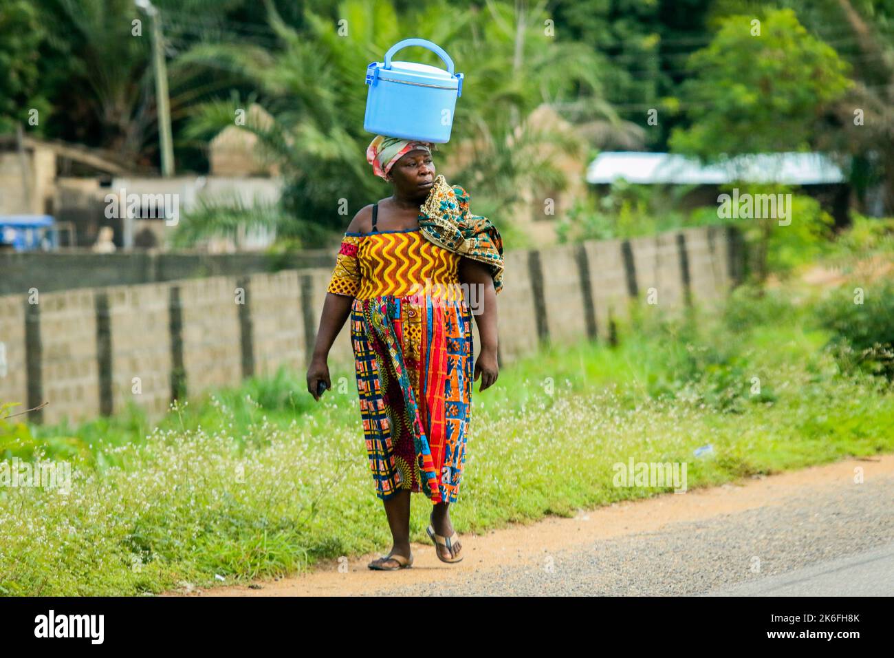 Accra, Ghana - April 06, 2022: Local African Ghana People walking to ...