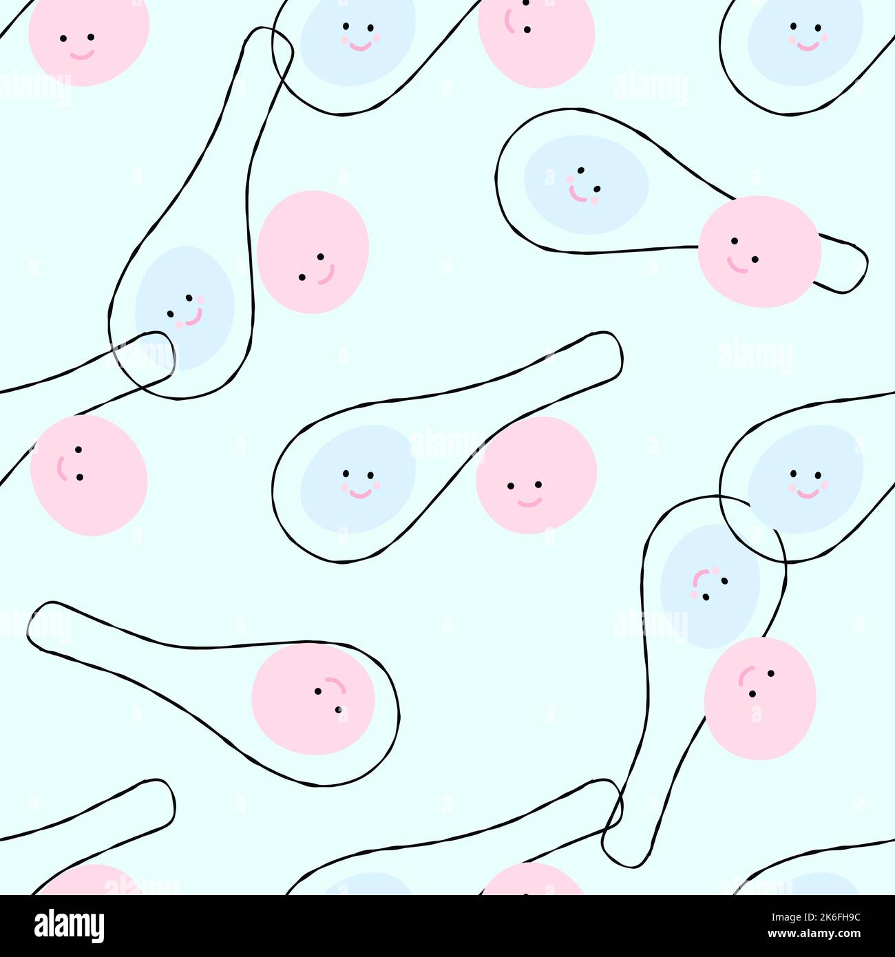 Seamless pattern with glutinous rice ball illustration on blue ...