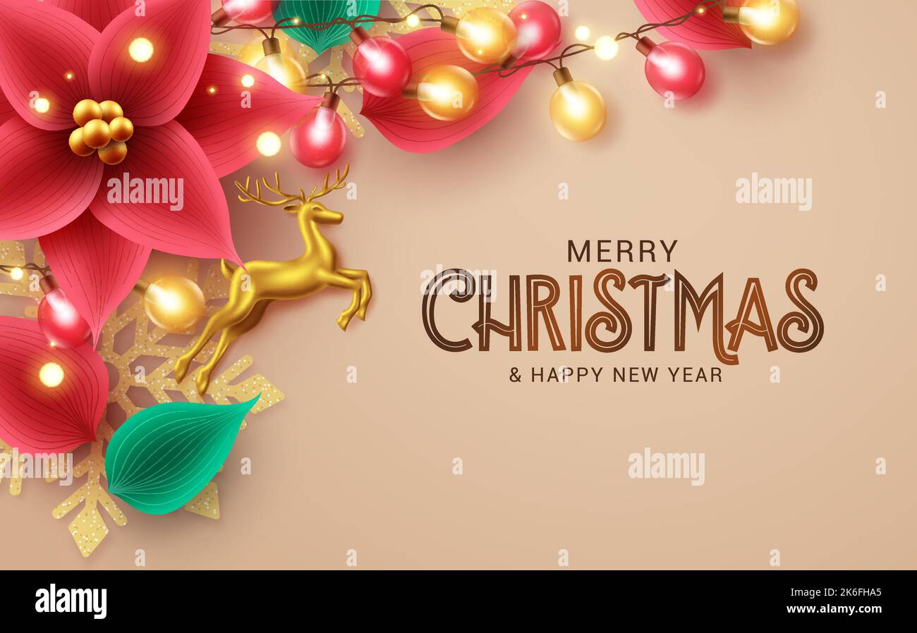 Christmas vector background design. Merry christmas greeting text with ...
