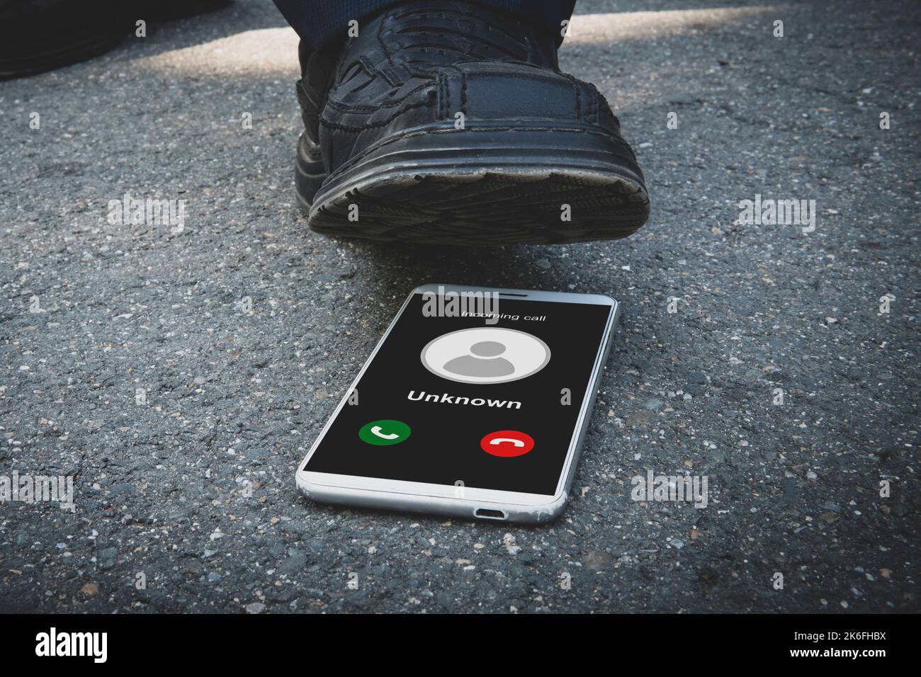 Phone call from unknown number. Scam, fraud or phishing with smartphone ...